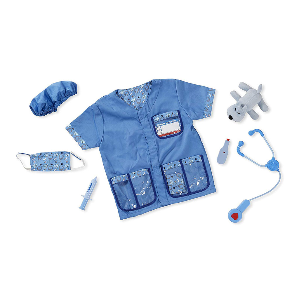 Melissa & Doug Veterinarian Role Play Costume Dress-Up Set (9 pcs ...
